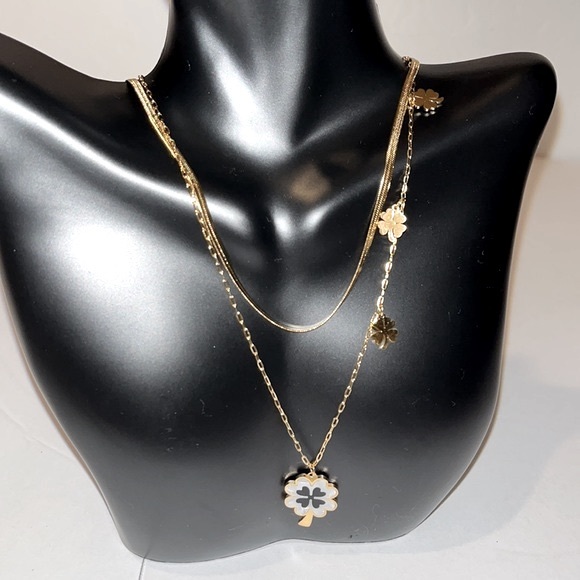 Jewelry | Vintage Style Four Leaf Clover Flower Titanium Steel Gold ...